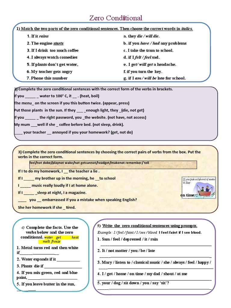 Zero Conditional - Practice | PDF