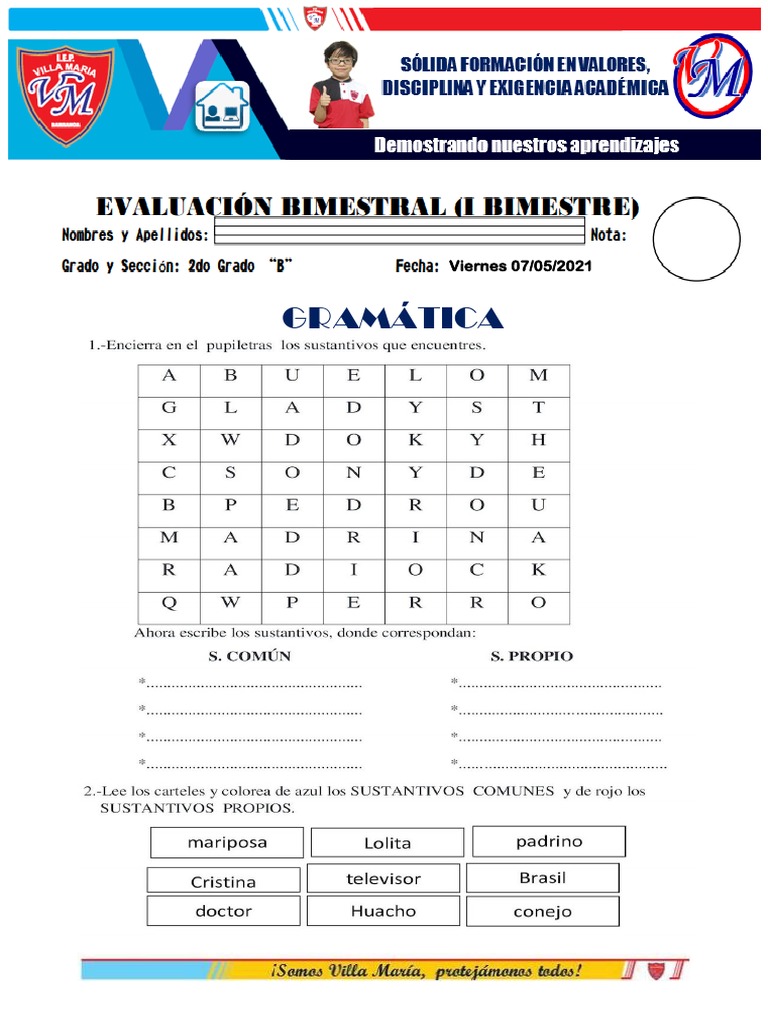 Examen De Gramática Pdf
