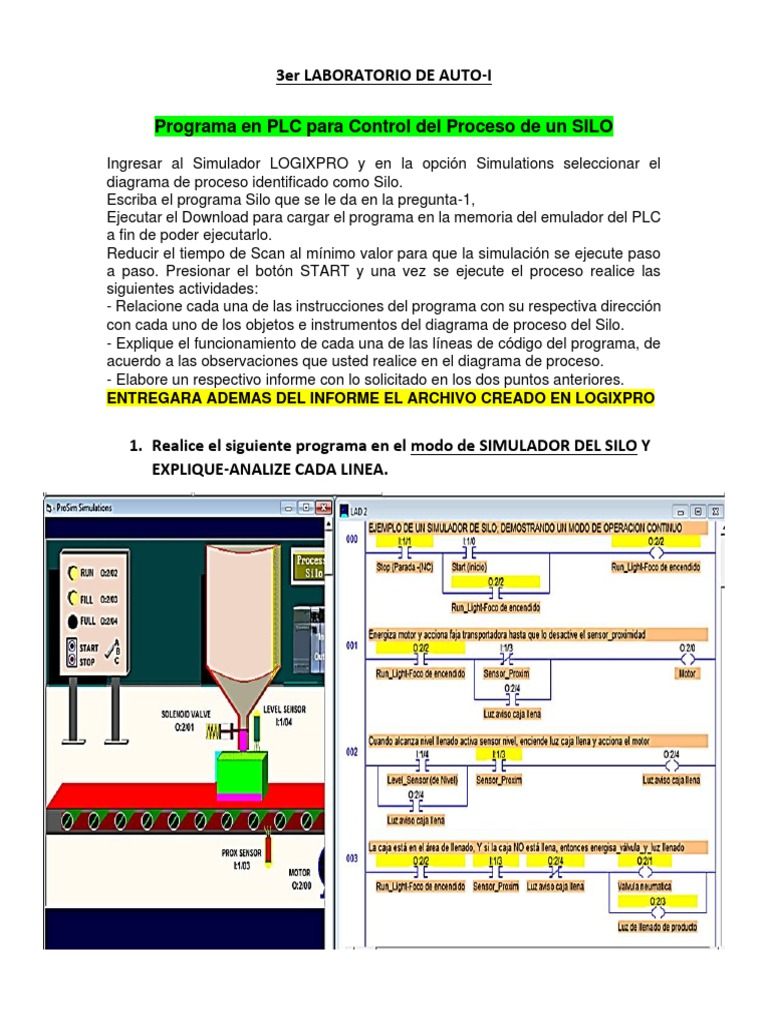 3er Laboratorio Control de Silo en LOGIXPRO | PDF