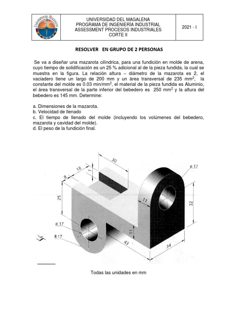 Diseño de Mazarota Cilíndrica en Fundición | PDF