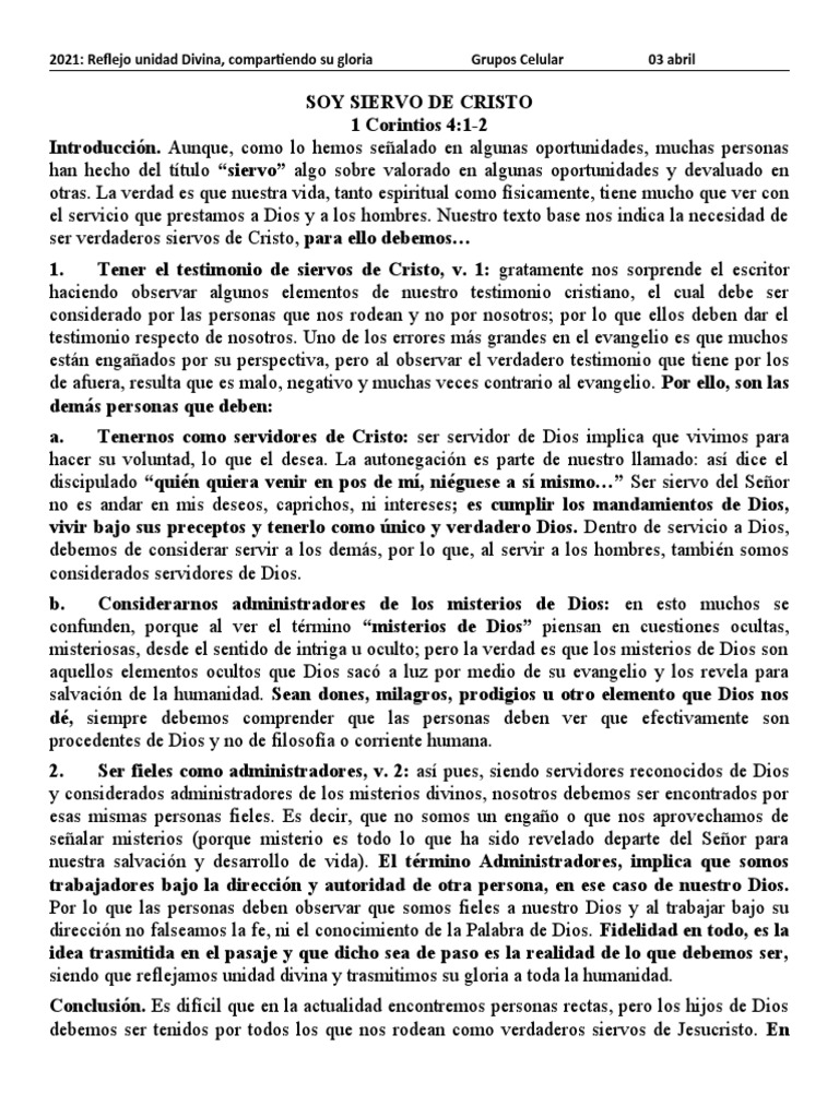 S 03 Abr Soy Siervo de Cristo | PDF | Dios | Cristo (título)