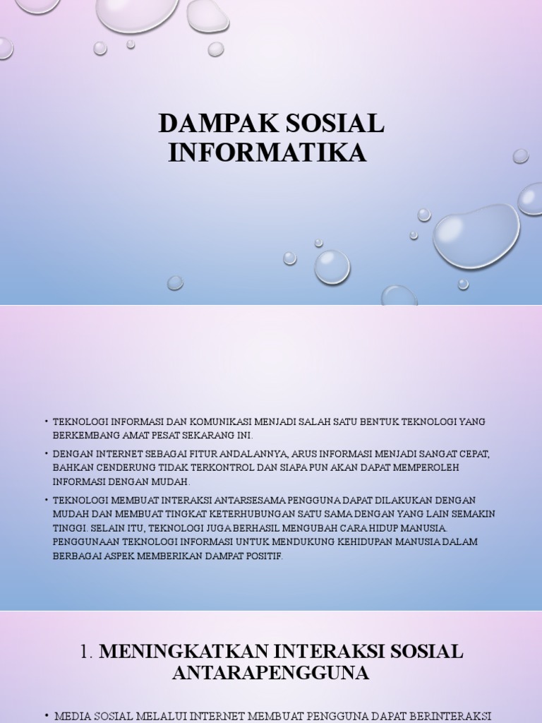 Dampak Sosial Informatika | PDF