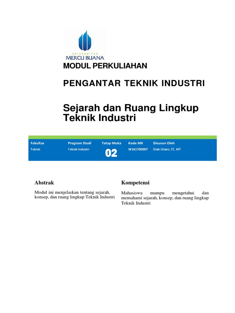 Modul Pengantar Teknik Industri (TM2) | PDF