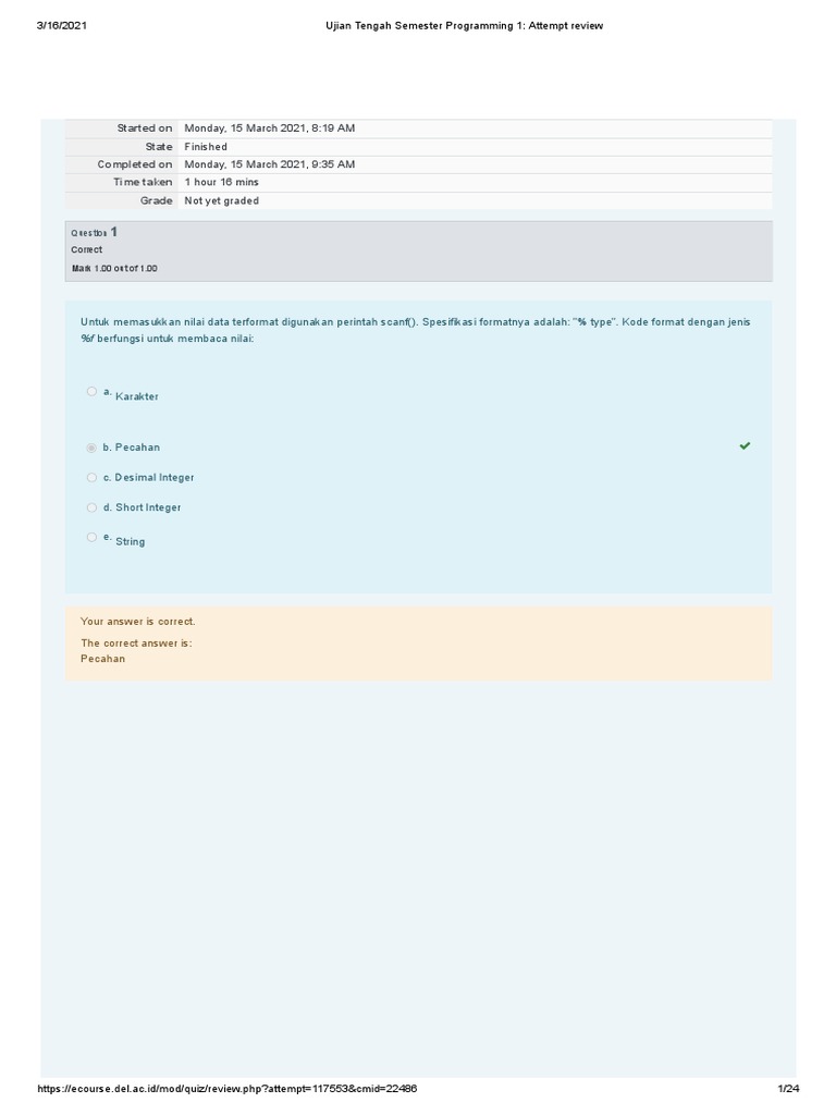 Review Ujian Programming 1 | PDF