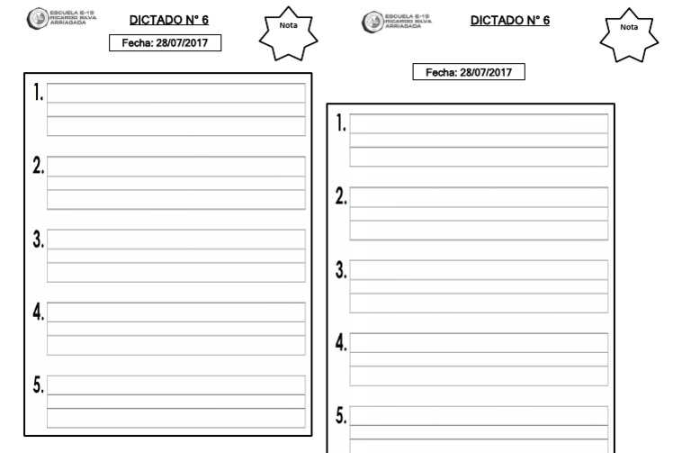 Formato de Dictado Primero Lee | PDF