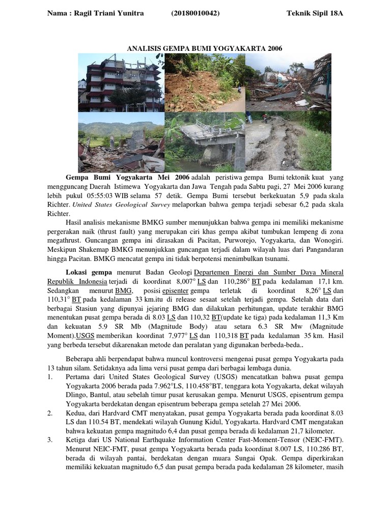 Analisis Gempa Bumi Yogyakarta 2006 | PDF