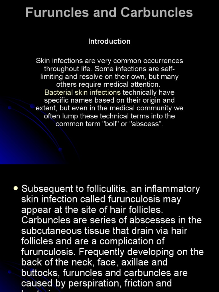 Furuncles and Carbuncles: Bacterial Skin Infections | PDF | Diseases ...
