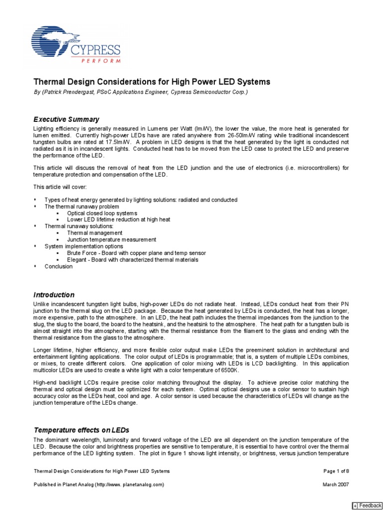 Thermal Design Considerations For High Power Led Systems 12 | PDF ...