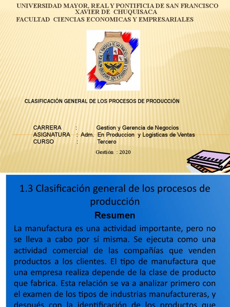 Clasificacion - General - de - Los - Procesos - de - Produccion Act. 2 | PDF | Buena capital ...
