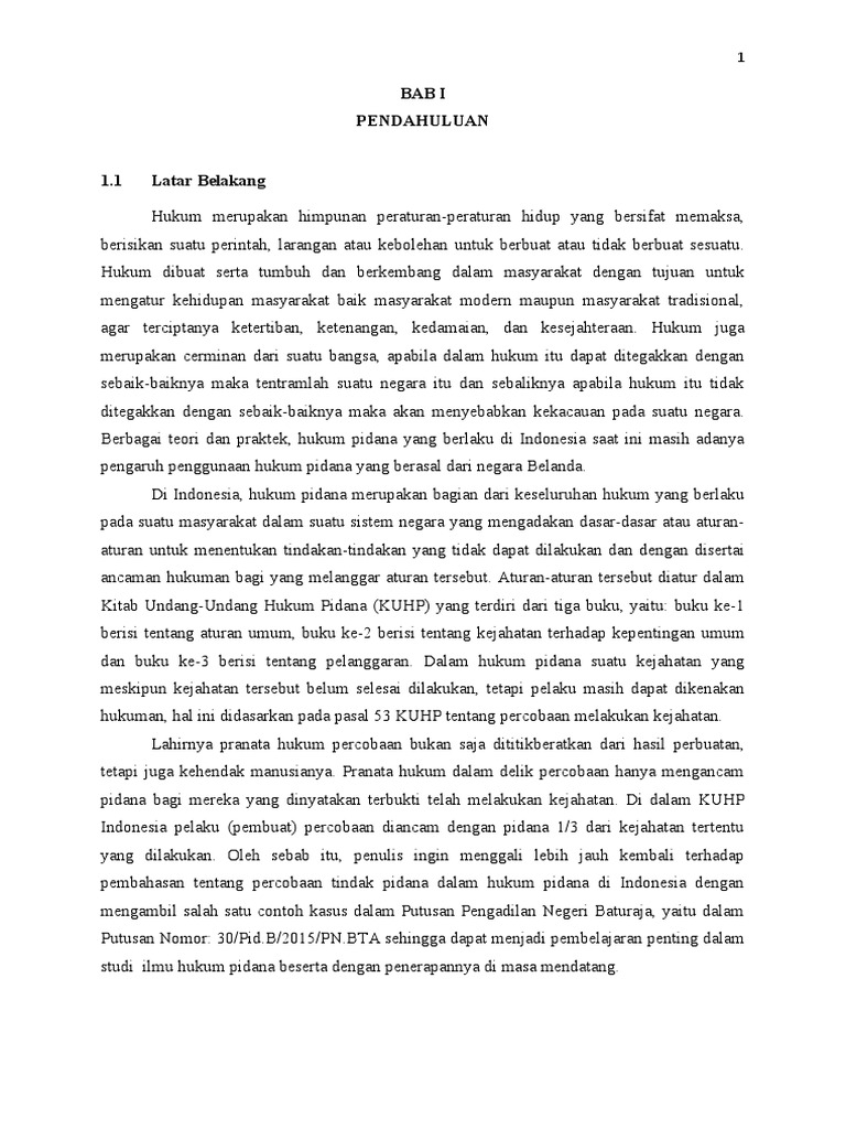 Makalah Percobaan Pidana | PDF