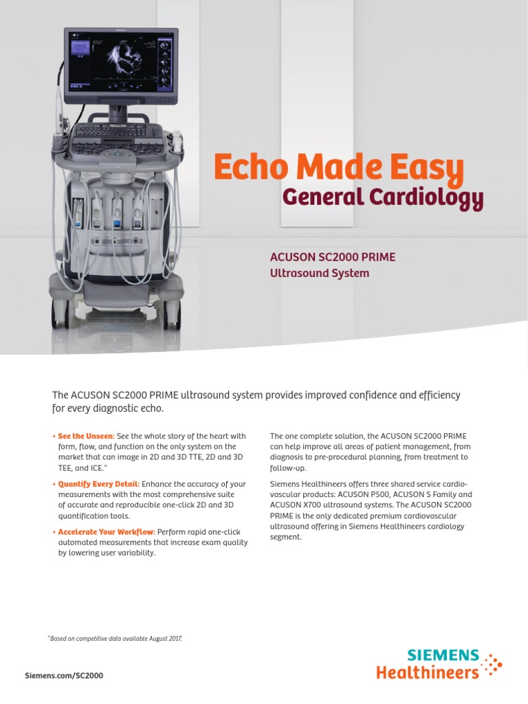 Siemens Acuson Sc2000 General Cardiologist Flyer v2 | PDF | Cardiology ...