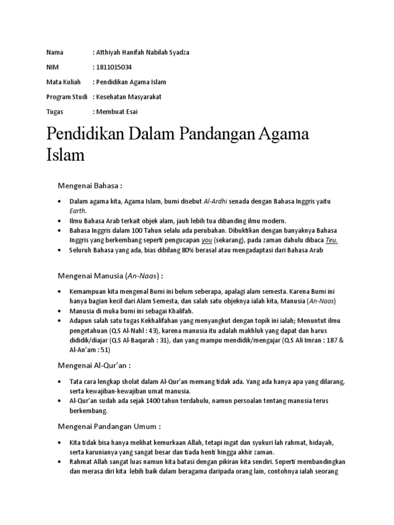 Esai 1 | PDF | Kajian Bahasa Asing | Agama & Spiritualitas