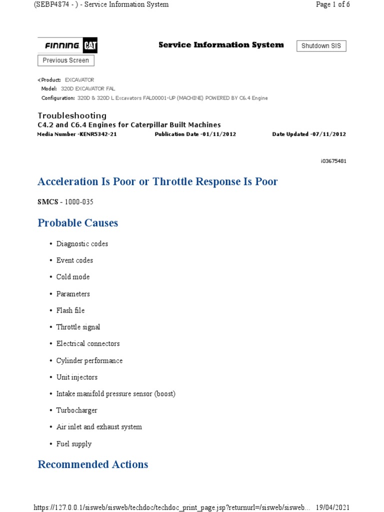 Acceleration Is Poor or Throttle Response Is Poor | PDF | Fuel Injection | Turbocharger