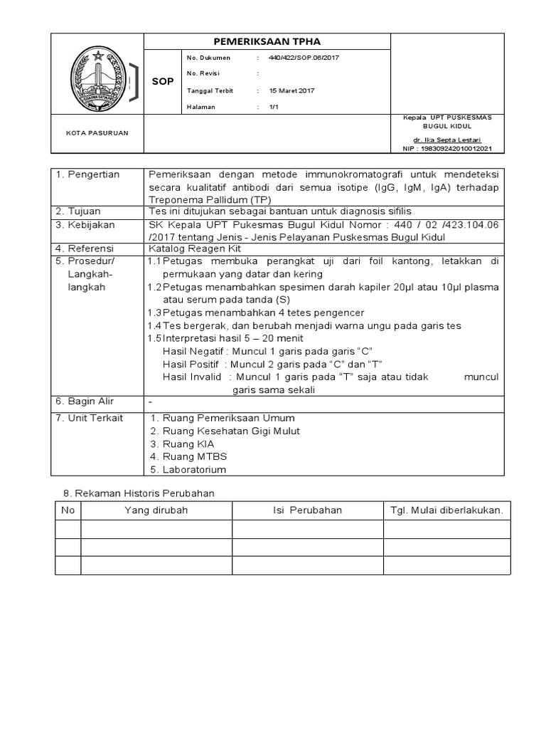 Prosedur dan Interpretasi TPHA | PDF