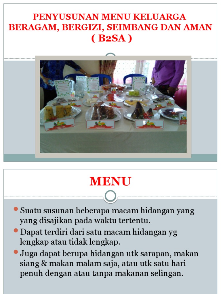 Langkah Menyusun Menu Seimbang Keluarga | PDF | Memasak, Makanan ...