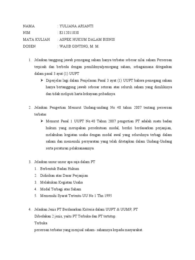 Aspek Hukum Dalam Bisnis 4 | PDF