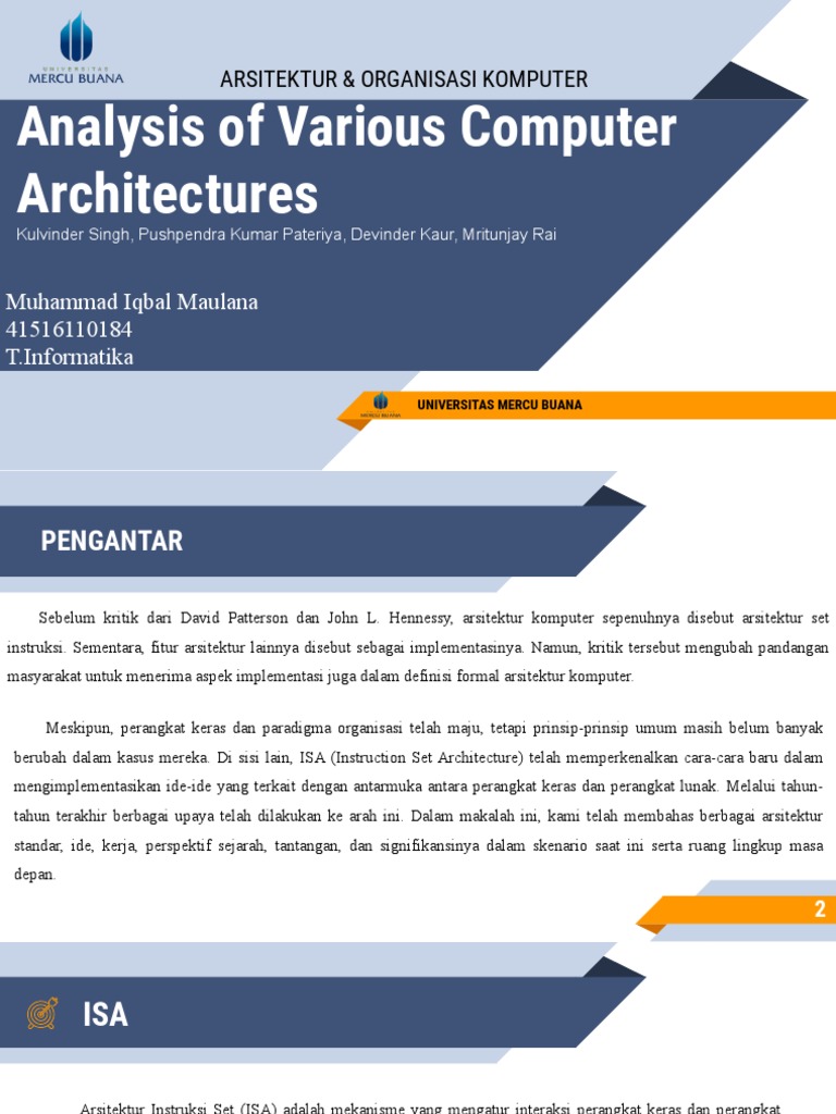 Analysis of Various Computer Architectures | PDF