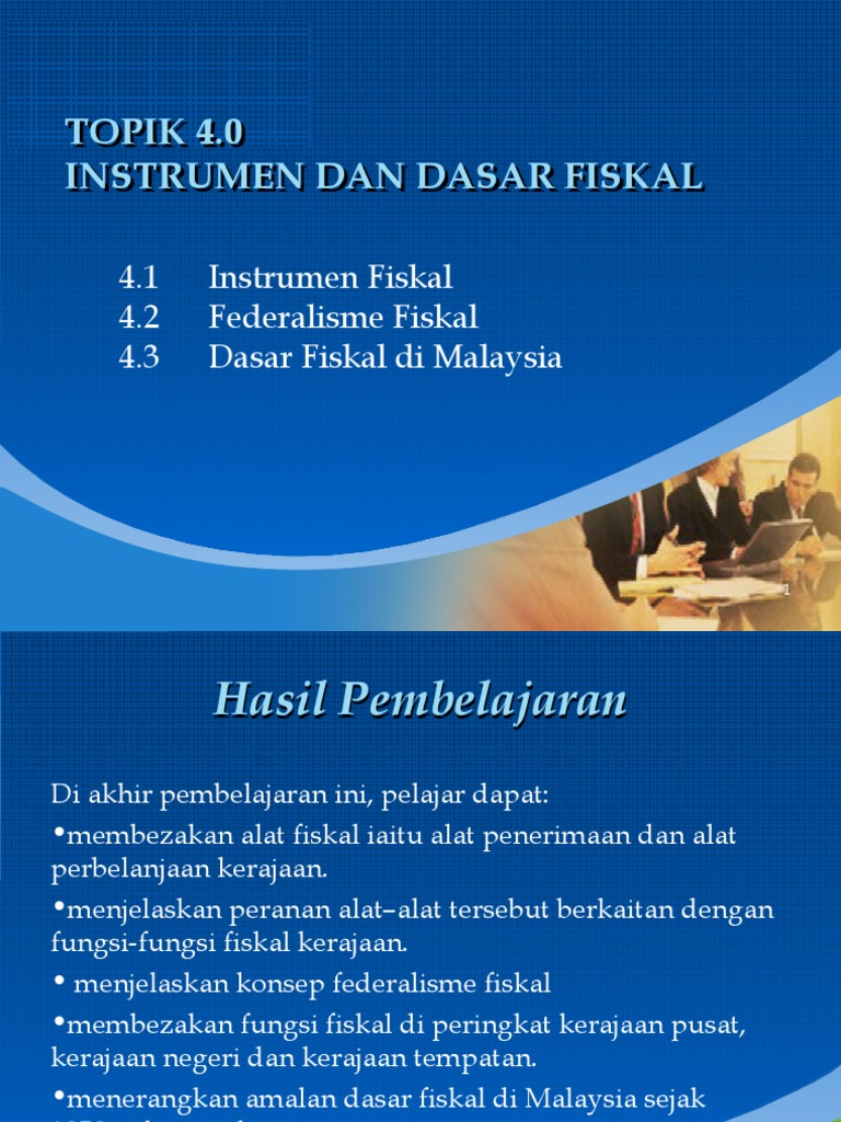 Topik 4.0 Instrumen Dan Dasar Fiskal | PDF
