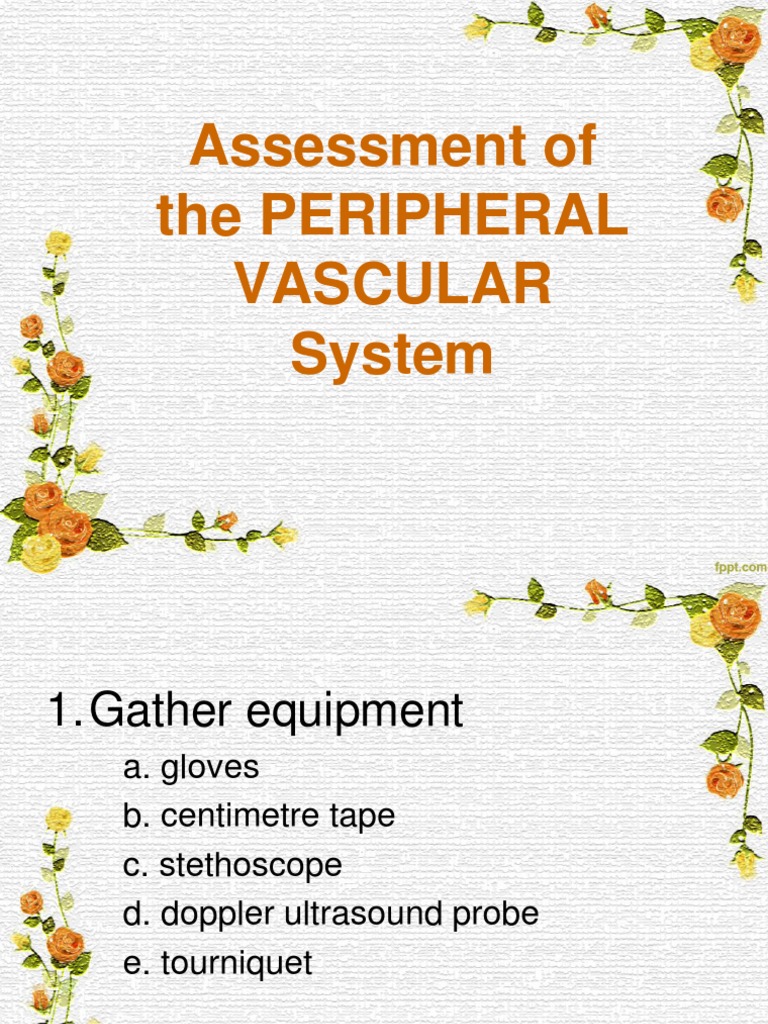 Peripheral Vascular Exam Guide | PDF | Pulse | Elbow