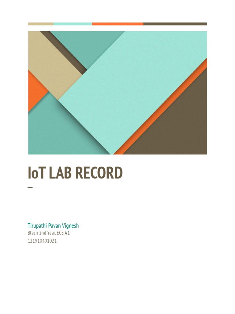 Iot Lab Record 121910401021 Ece A1 | PDF | Arduino | Network Socket