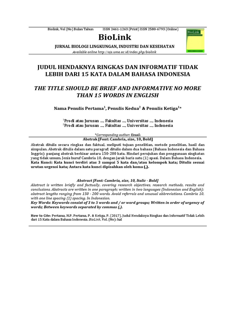 Template Biolink | PDF | Seni & Disiplin Bahasa