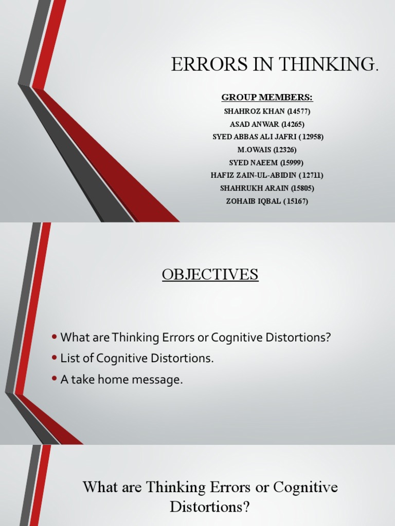 Errors in Thinking | PDF | Human Nature | Psychological Concepts