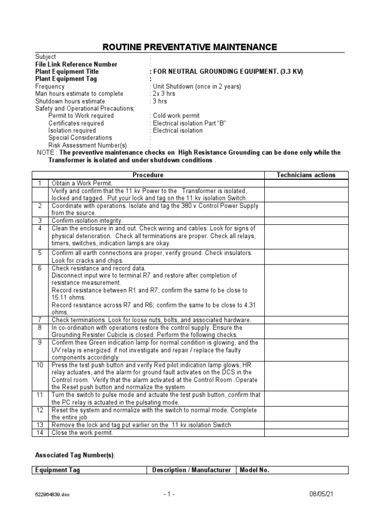 Neutral Grounding High Voltage | PDF | Relay | Electrical Resistance ...