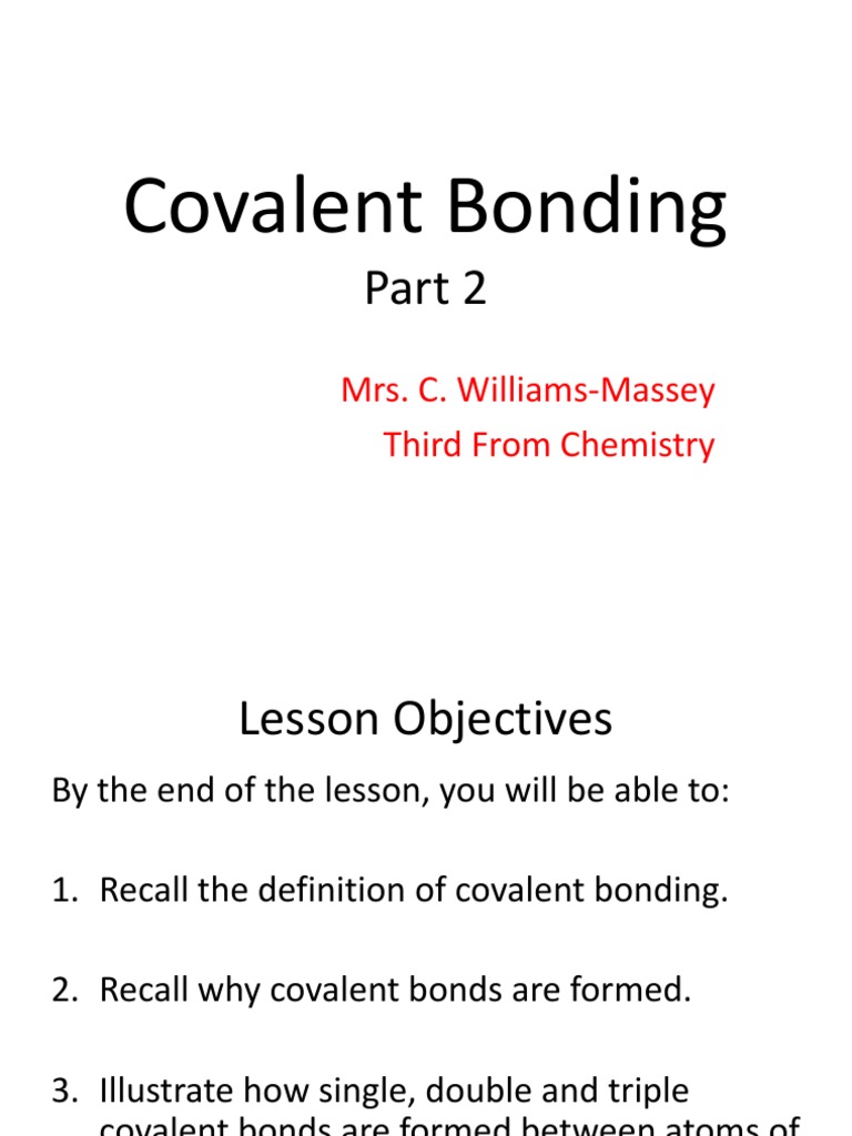 Drawing Covalent Bonds: A Lesson on Illustrating Single, Double, and ...