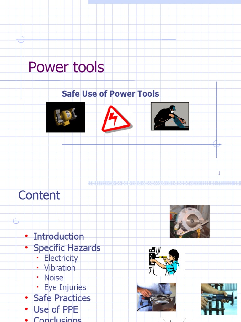 Safe Use of Power Tools | PDF | Personal Protective Equipment ...