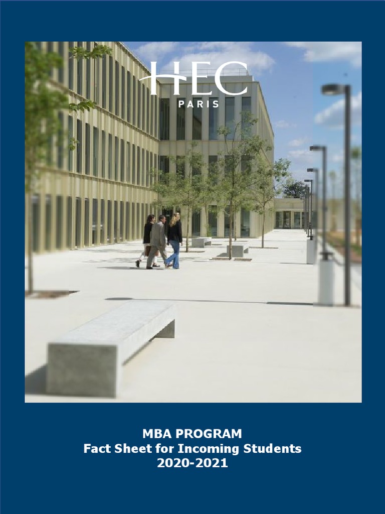 HEC MBA Factsheet 2020-2021 | PDF | Master Of Business Administration ...