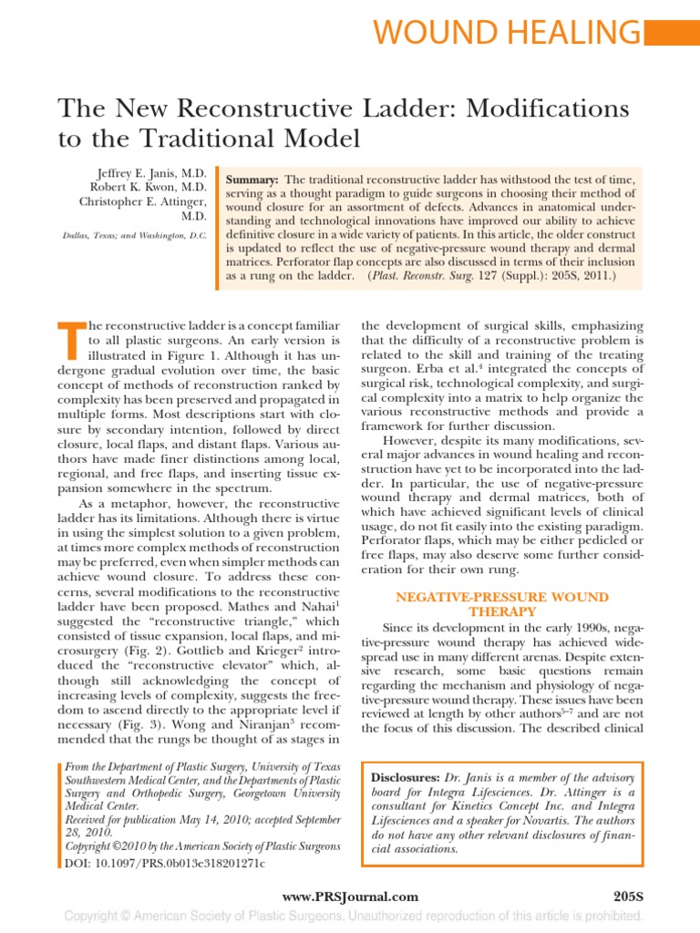 The New Reconstructive Ladder - Modifications To The Traditional Model ...