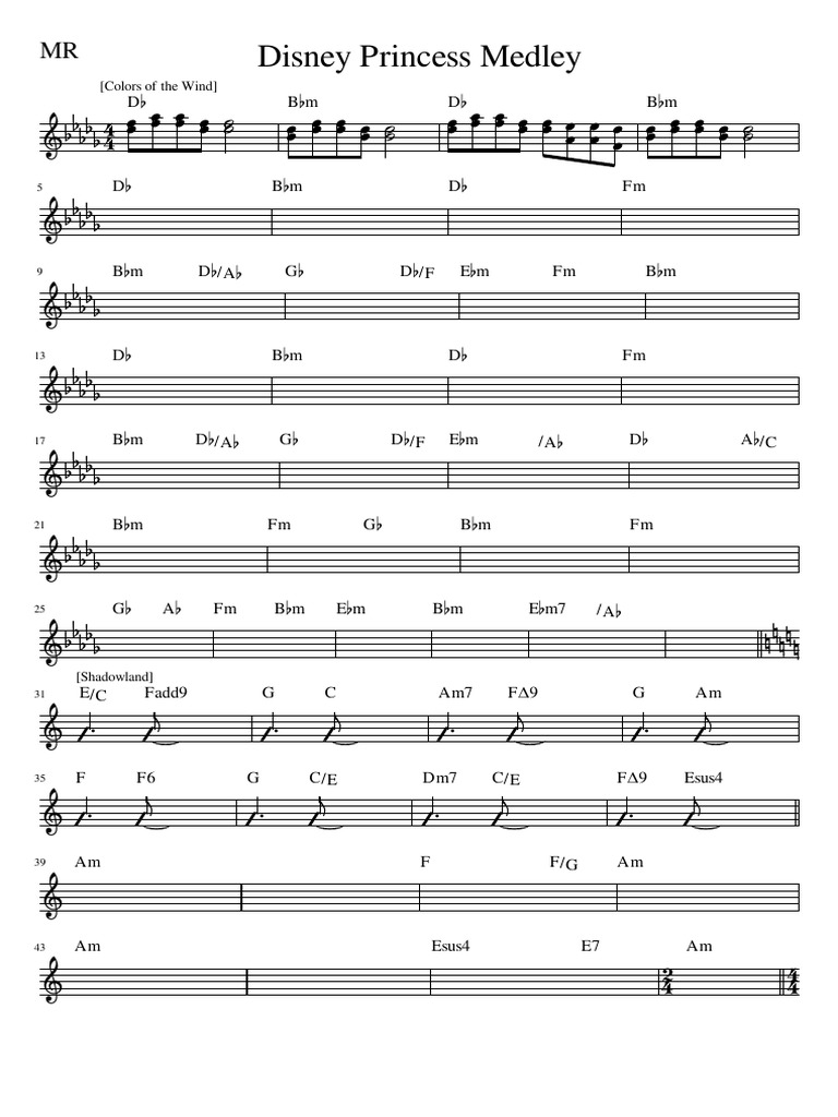 M4 Disney Princess Medley-MR | PDF | Elements Of Music | Harmony