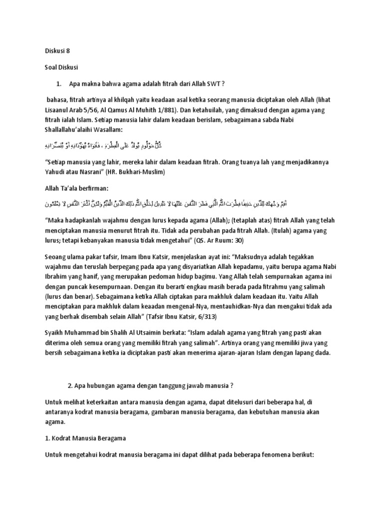 Diskusi 8 Pendidikan Agama Islam | PDF