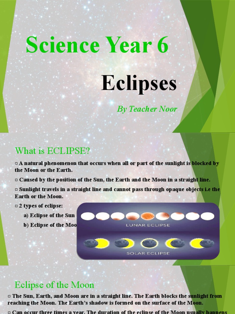 Year 6 - Eclipses | PDF | Solar Eclipse | Moon
