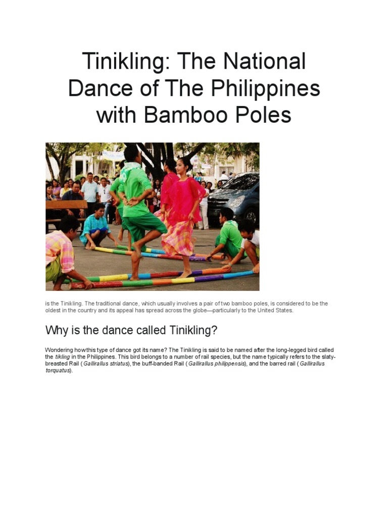 Tinikling: The National Dance of The Philippines With Bamboo Poles ...