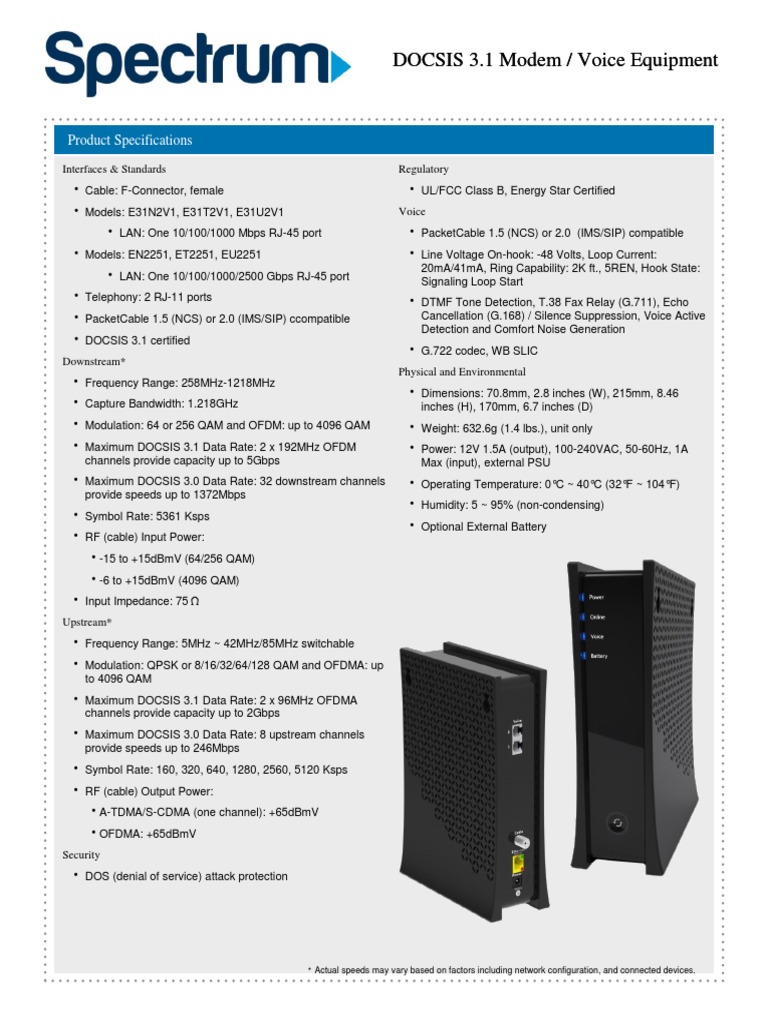 Spectrum D3.1 EMTA Data Sheet | PDF | Orthogonal Frequency Division ...