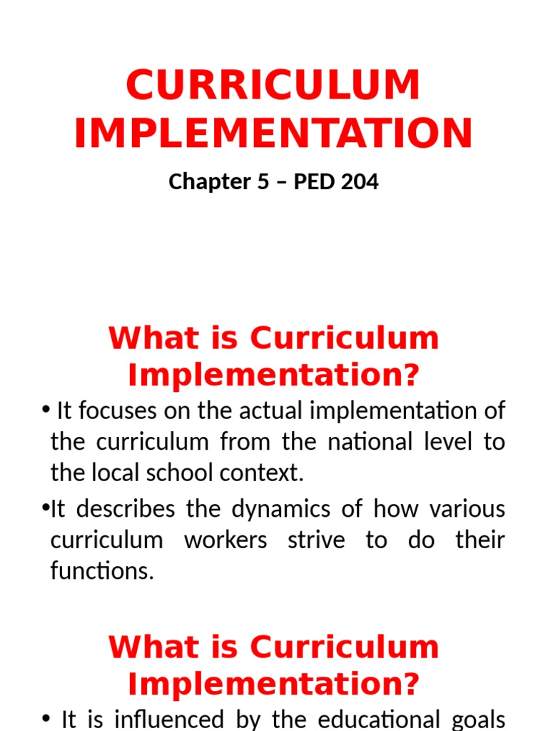 Chapter 5 Curriculum Implementation | PDF | Curriculum | Schools