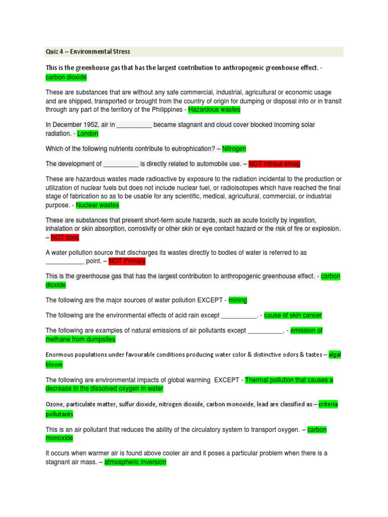 Module 2 Answer Key | PDF | Eutrophication | Atmosphere Of Earth