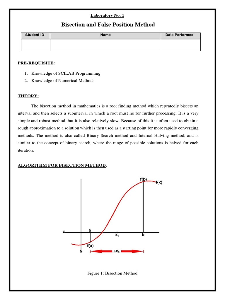 Bisection Regula Falsi Method | PDF | Mathematics Of Computing ...