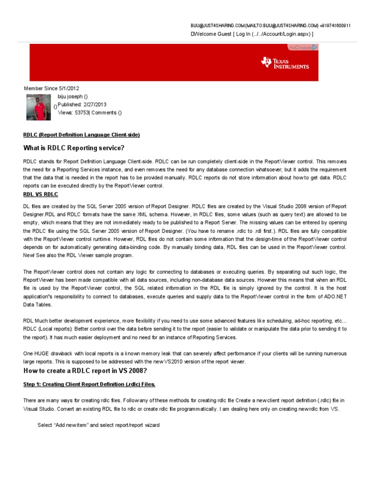 How To Do A Simple RDLC Report Using Visual Studio | PDF | Microsoft ...