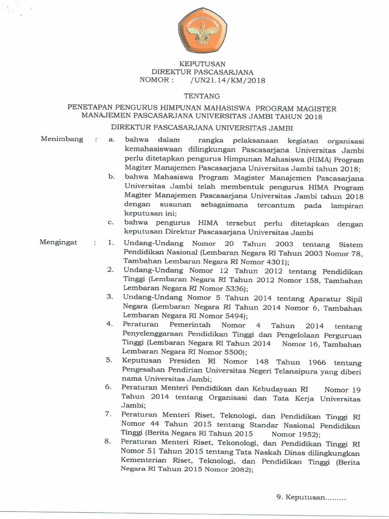 SK Kepengurusan Hima | PDF