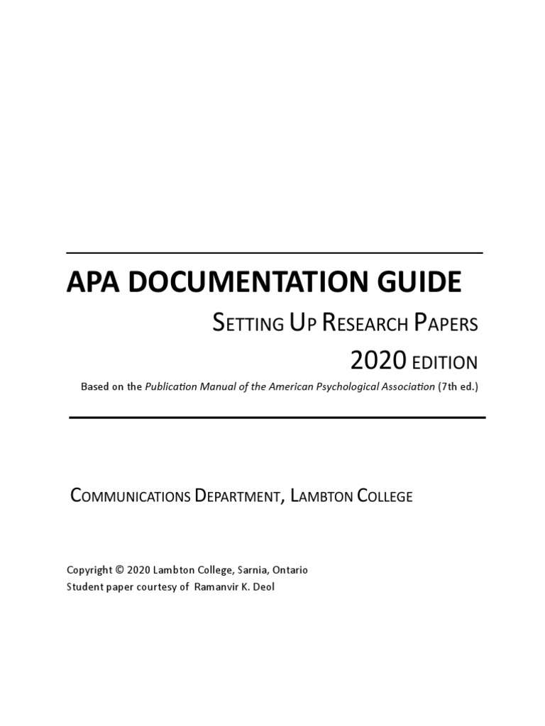 Apa Documentation Guide: S U R P 2020 | PDF | Plagiarism | Citation