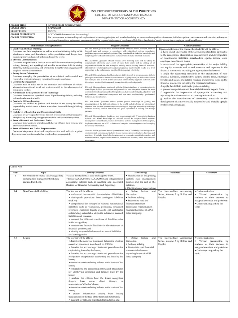 ACCO 20103 Intermediate Accounting 3 | PDF | International Financial ...