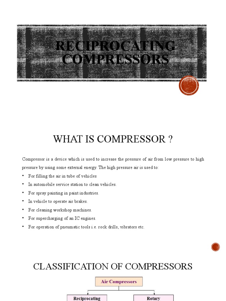 Reciprocating Compressor | PDF | Machines | Engines