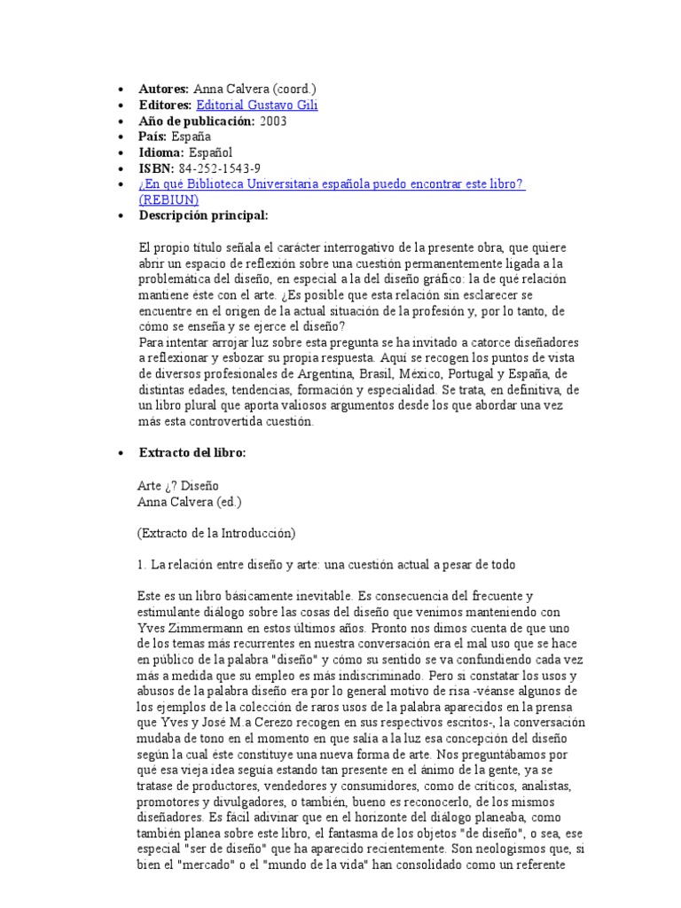 Diseño y arte: un diálogo necesario | PDF | Diseño | Science