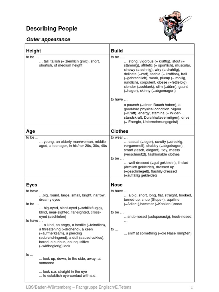 Describing People: Outer Appearance | PDF | Face | Human Anatomy