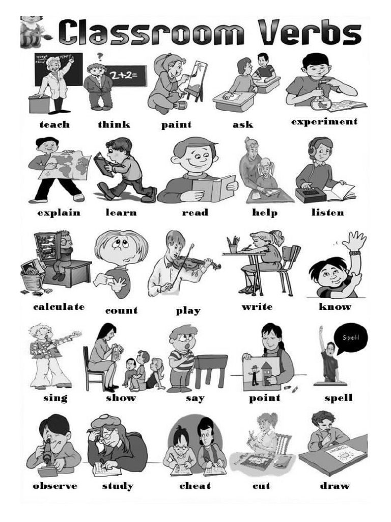 Find 25 Classroom Verbs | PDF | Teaching Methods & Materials ...