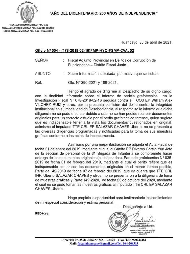 Oficio 504 FISCALIA COMUN | PDF | Gobierno | Violencia