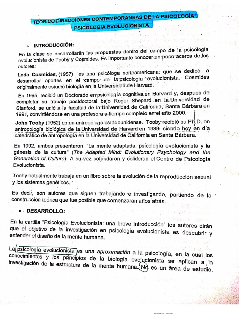 Tooby Cosmides Teorico | PDF