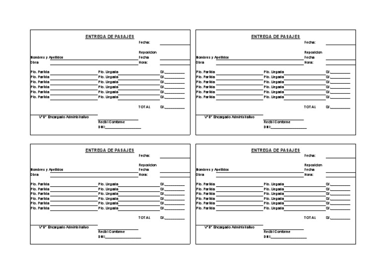 Formatos de Pasajes | PDF